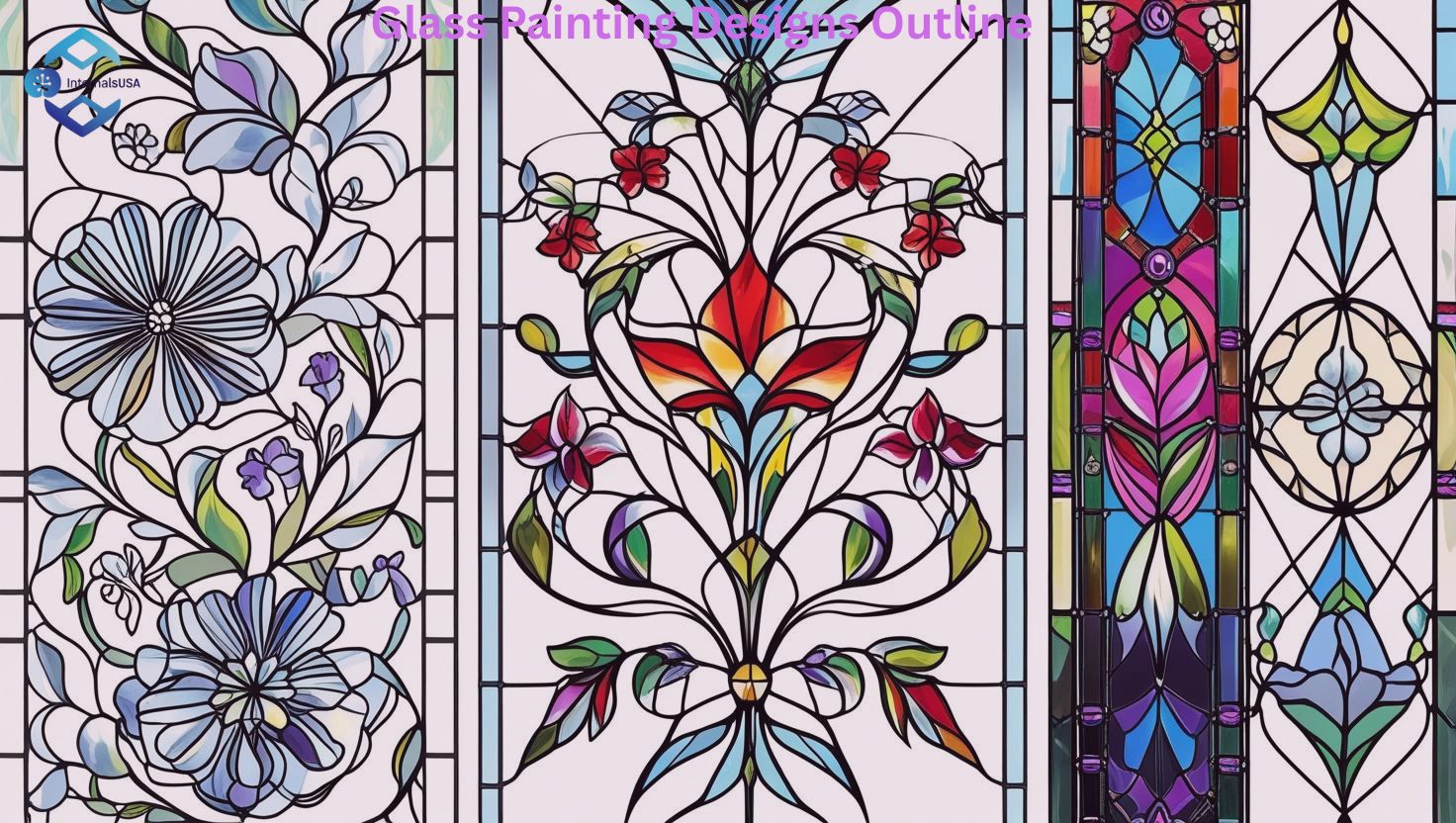 glass painting designs outline